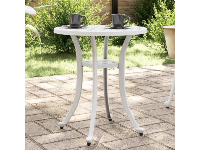 Click here for vidaXL Garden Table White Cast aluminum Small Deco... prices