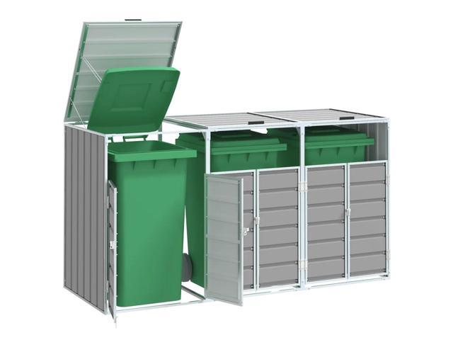 Click here for vidaXL Wheelie Bin Storage for Triple Bins Gray 85... prices