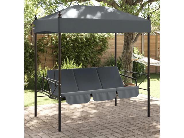 Click here for vidaXL Garden Swing Bench Dark Grey Powder-Coated... prices