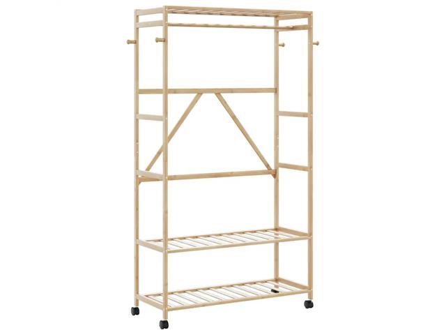 Click here for vidaXL Clothes Rack Bamboo Varnished Bamboo 43.3x1... prices