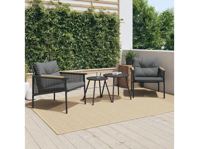 Click here for vidaXL Balcony Furniture Set Black Powder-coated s... prices