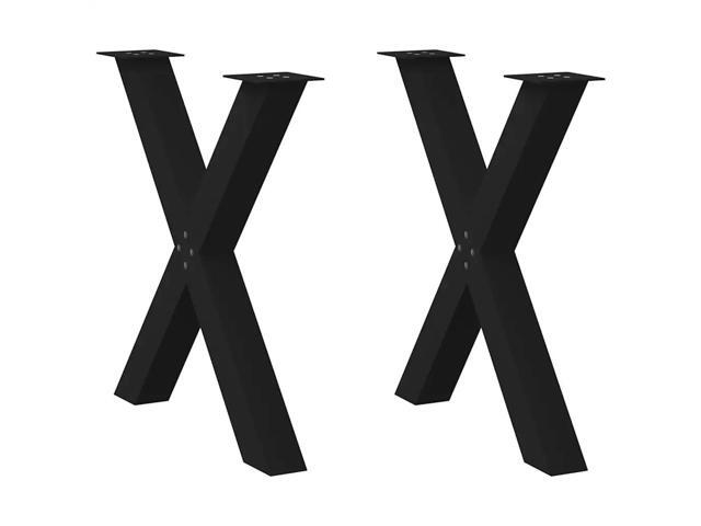 Click here for vidaXL Dining Table Leg Set of 2 Black Powder-coat... prices