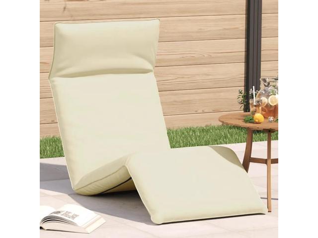 Click here for vidaXL Sun Lounger Cream Oxford fabric  metal Extr... prices