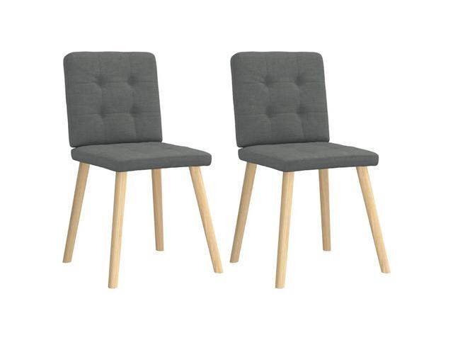 Click here for vidaXL Dining Chair Set of 2 Dark grey Polyester... prices