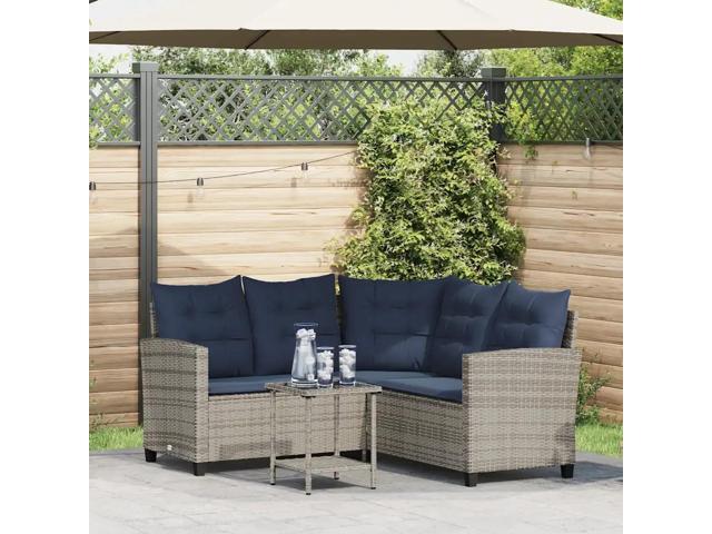 Click here for vidaXL Garden Sofa Grey PE rattan Medium Adjustabl... prices