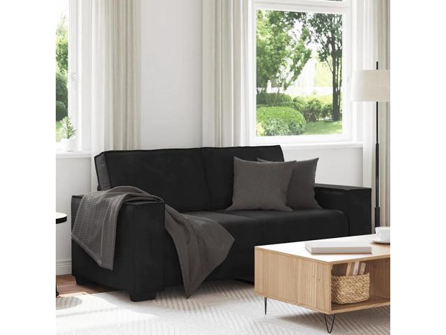 Click here for vidaXL 2-seater Sofa Black Velvet  Metal  Plywood... prices