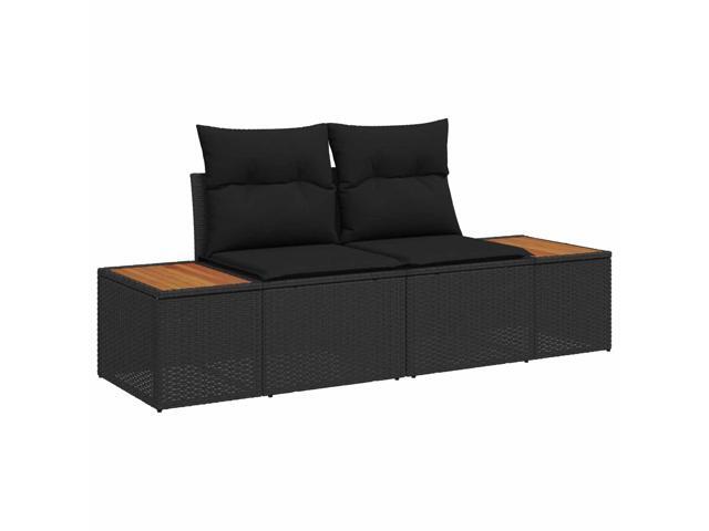 Click here for vidaXL Garden Sofa Black 184 x 62 x 85cm poly ratt... prices
