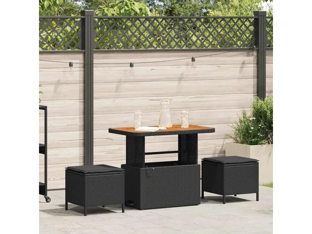 Click here for vidaXL Garden Dining Set Black Poly Rattan prices