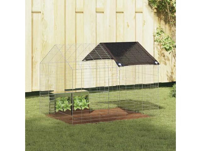 Click here for vidaXL Rabbit Cage Silver 400 x 78 x 78 cm Galvani... prices