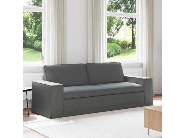 Click here for vidaXL Sofa Dark Grey 87.40 x 31.50 x 32.28 in Fab... prices