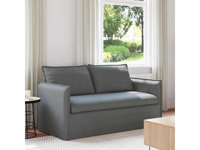 Click here for vidaXL Sofa Dark Grey 61.42 x 32.28 x 33.46 in Fab... prices