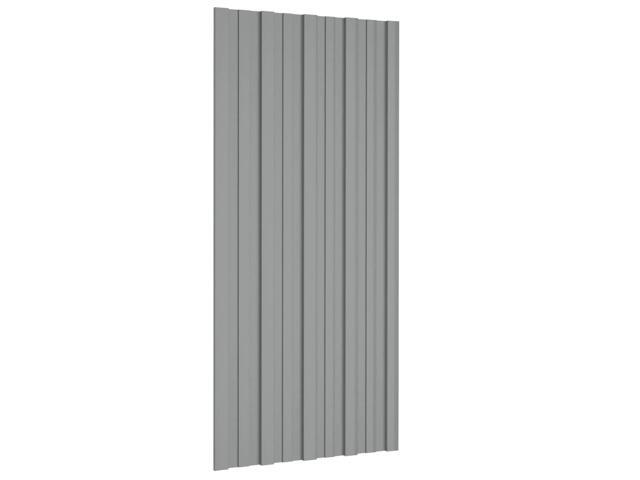 Click here for vidaXL Roof Panel 12 pcs Grey 39.37 x 17.72 in Gal... prices