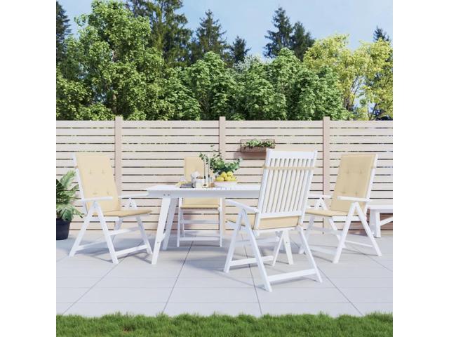 Click here for vidaXL Highback Chair Cushion Set of 4 Beige Polye... prices