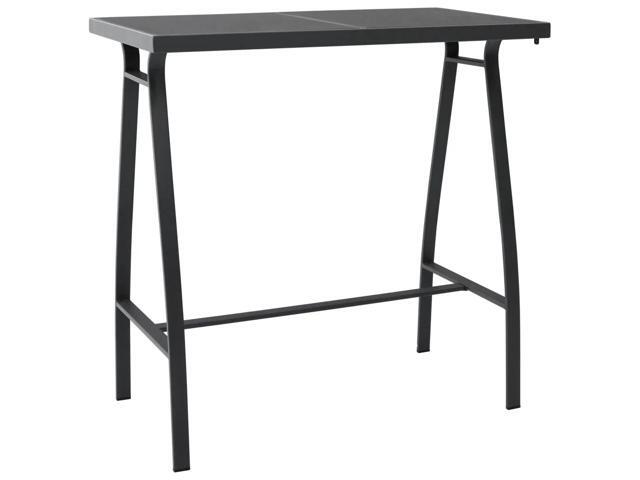 Click here for vidaXL Garden Bar Table Black and dark gray Temper... prices
