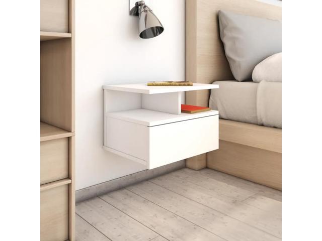 Click here for vidaXL Floating Nightstand White Engineered wood C... prices