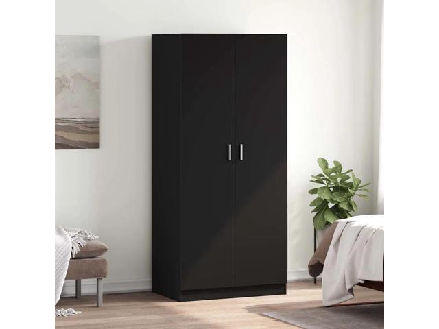 Click here for vidaXL Wardrobe Black Engineered wood Compact Ward... prices