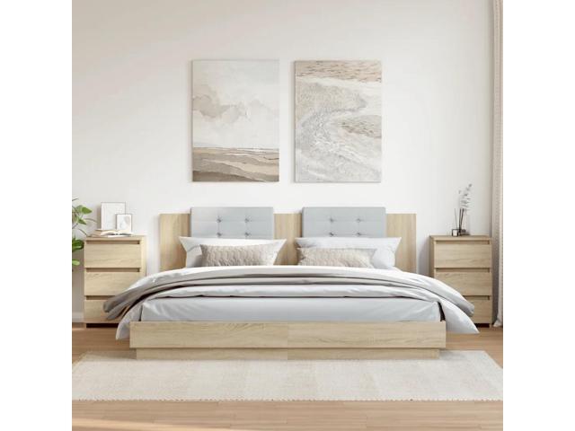 Click here for vidaXL Bed Cabinet Set of 2 Sonoma oak Engineered... prices