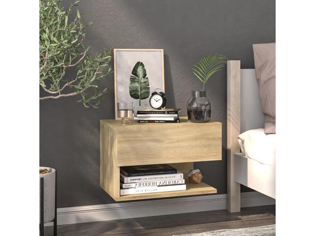 Click here for vidaXL Wall-mounted Bedside Cabinet Sonoma Oak Eng... prices