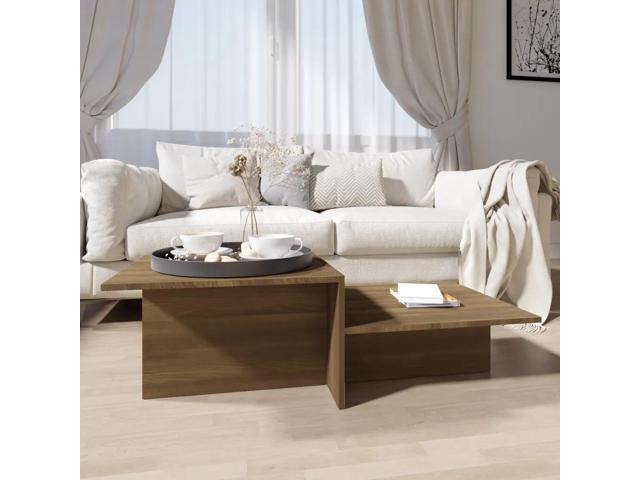 Click here for vidaXL Coffee Table Brown Oak Engineered Wood Medi... prices