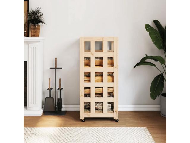 Click here for vidaXL Log Holder with Wheels 15.7x19.3x43.3 Solid... prices