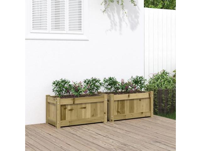 Click here for vidaXL Garden Planter Set of 2 Pinewood Brown Trea... prices