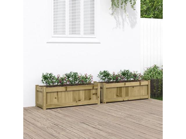 Click here for vidaXL Garden Planter Set of 2 Natural wood finish... prices