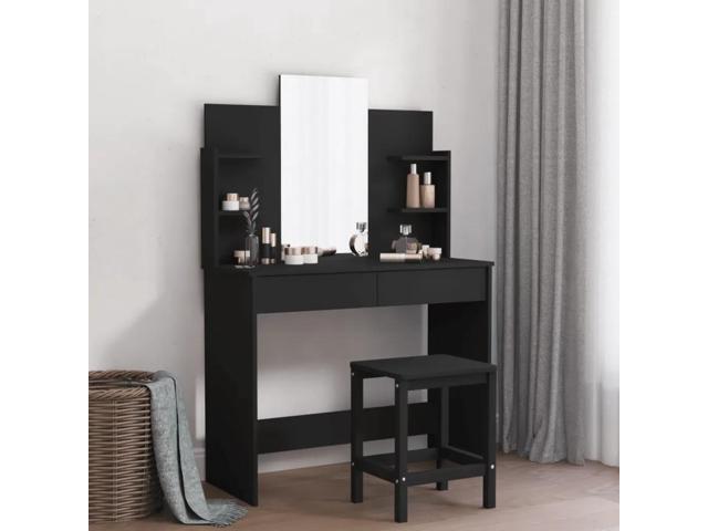 Click here for vidaXL Dressing Table Black Engineered wood  Glass... prices