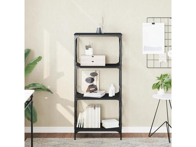 Click here for vidaXL Bookcase Black Engineered wood  metal 23.2x... prices