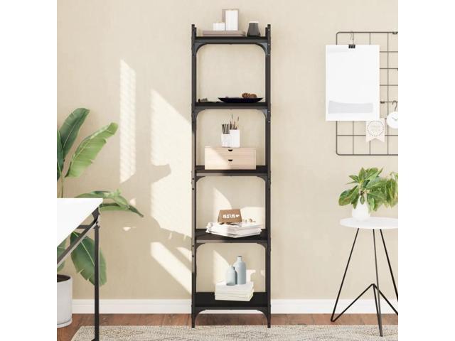 Click here for vidaXL Bookcase Black Engineered wood and metal Me... prices