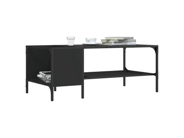 Click here for vidaXL Coffee Table Black Engineered wood  Metal M... prices