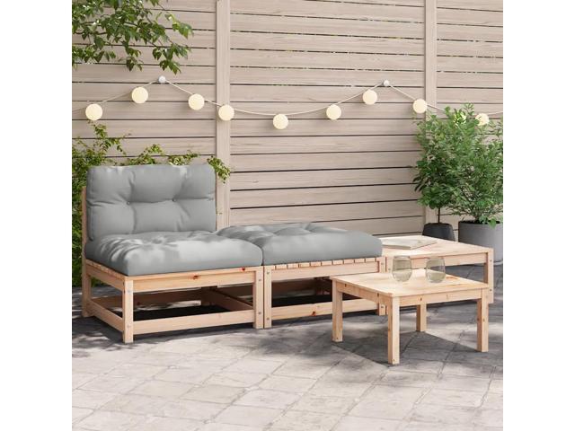 Click here for Patio Sofa Gray  Natural Wood - Brown prices