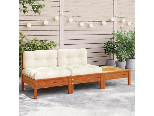 Click here for vidaXL Garden Sofa Wax brown Solid pine wood Large... prices