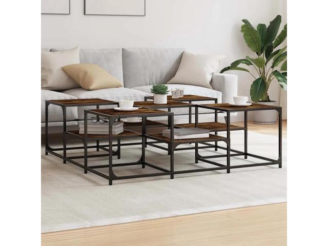 Click here for vidaXL Coffee Table Smoked Oak Engineered Wood Lar... prices