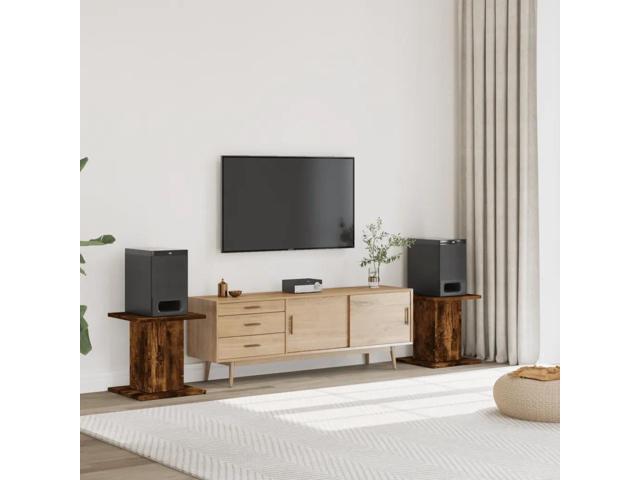 Click here for vidaXL Speaker Stands 2 pcs Smoked Oak 11.8x11.8x1... prices