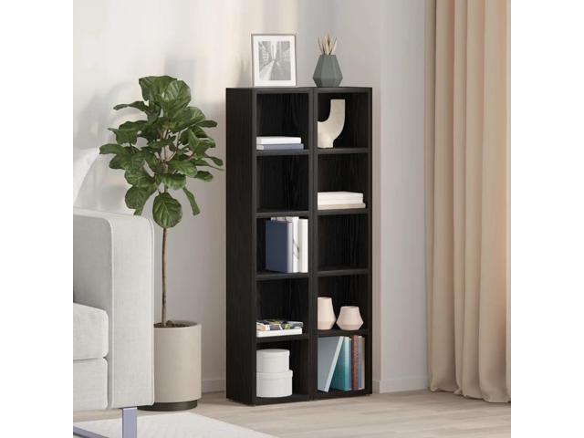 Click here for vidaXL CD Cabinet Set of 2 Black Oak Engineered Wo... prices