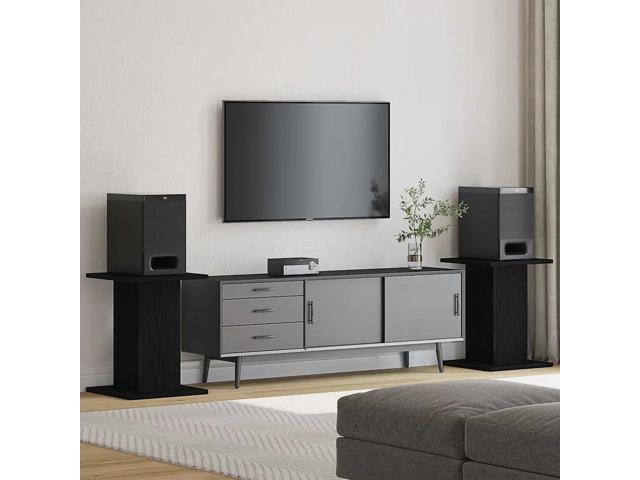 Click here for vidaXL Speaker Stands 2 pcs Black Oak 11.81 x 11.8... prices