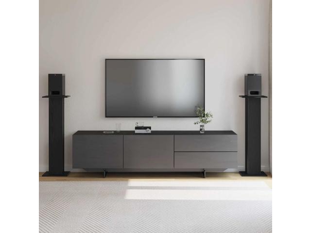 Click here for vidaXL Speaker Stands 2 pcs Black Oak 11.81 x 11.8... prices