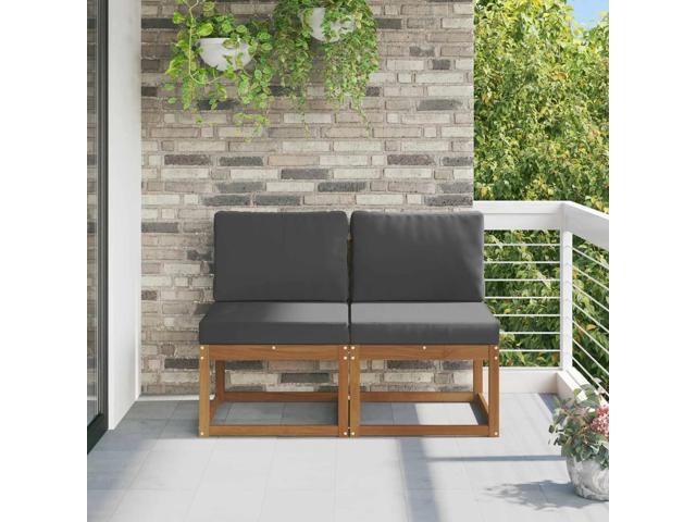 Click here for vidaXL 2 Piece Outdoor Middle Sofa Solid Acacia Wo... prices