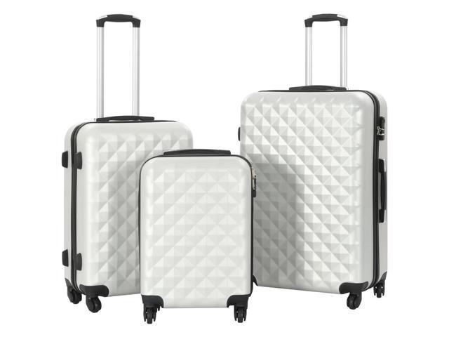 Click here for vidaXL Hardcase Trolley Set 3 pcs Bright Silver AB... prices