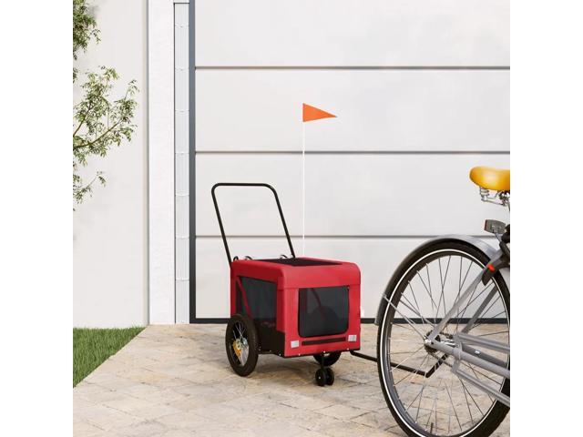 Click here for vidaXL Pet Bike Trailer Red and Black Oxford fabri... prices