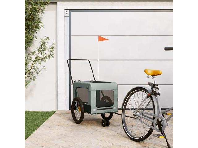 Click here for vidaXL Pet Bike Trailer Grey and Black Oxford Fabr... prices