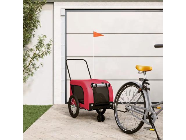 Click here for vidaXL Pet Bike Trailer Red and black Oxford fabri... prices