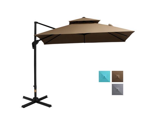 Click here for Aosom 10ft Offset Patio Umbrella with Base  Double... prices