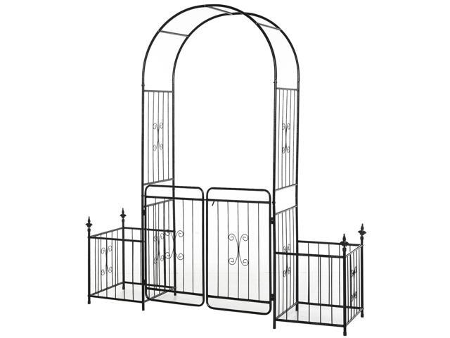 Click here for Aosom 86 Garden Arch Arbor  Metal Arch Trellis wit... prices