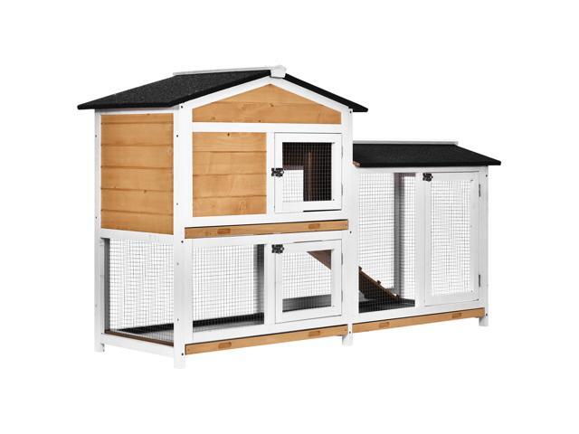 Click here for Aosom 62 Rabbit Hutch  Wooden Bunny Hutch  Guinea... prices