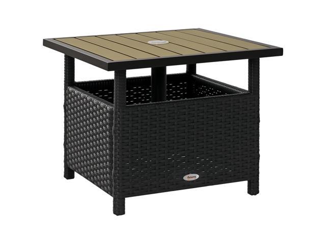 Click here for Aosom 22 Outdoor Side Table with Umbrella Hole  Ra... prices