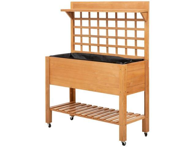 Click here for Aosom 41x18x53 Elevated Garden Raised Bed with She... prices