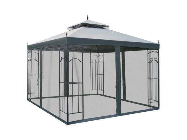 Click here for Aosom 10 x 10 Patio Gazebo with Corner Frame Shelv... prices