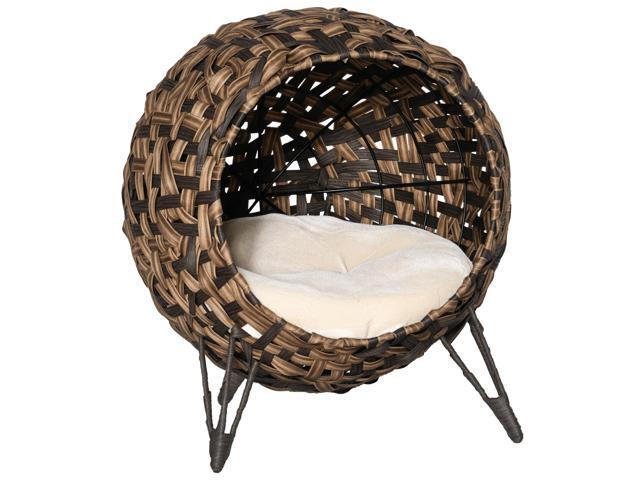 Click here for Aosom 20.5 Weaved Cat Bed  Elevated Hand-woven Bra... prices