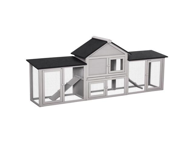 Click here for Aosom Outdoor Rabbit House 83 2 Story Deluxe XL Wo... prices